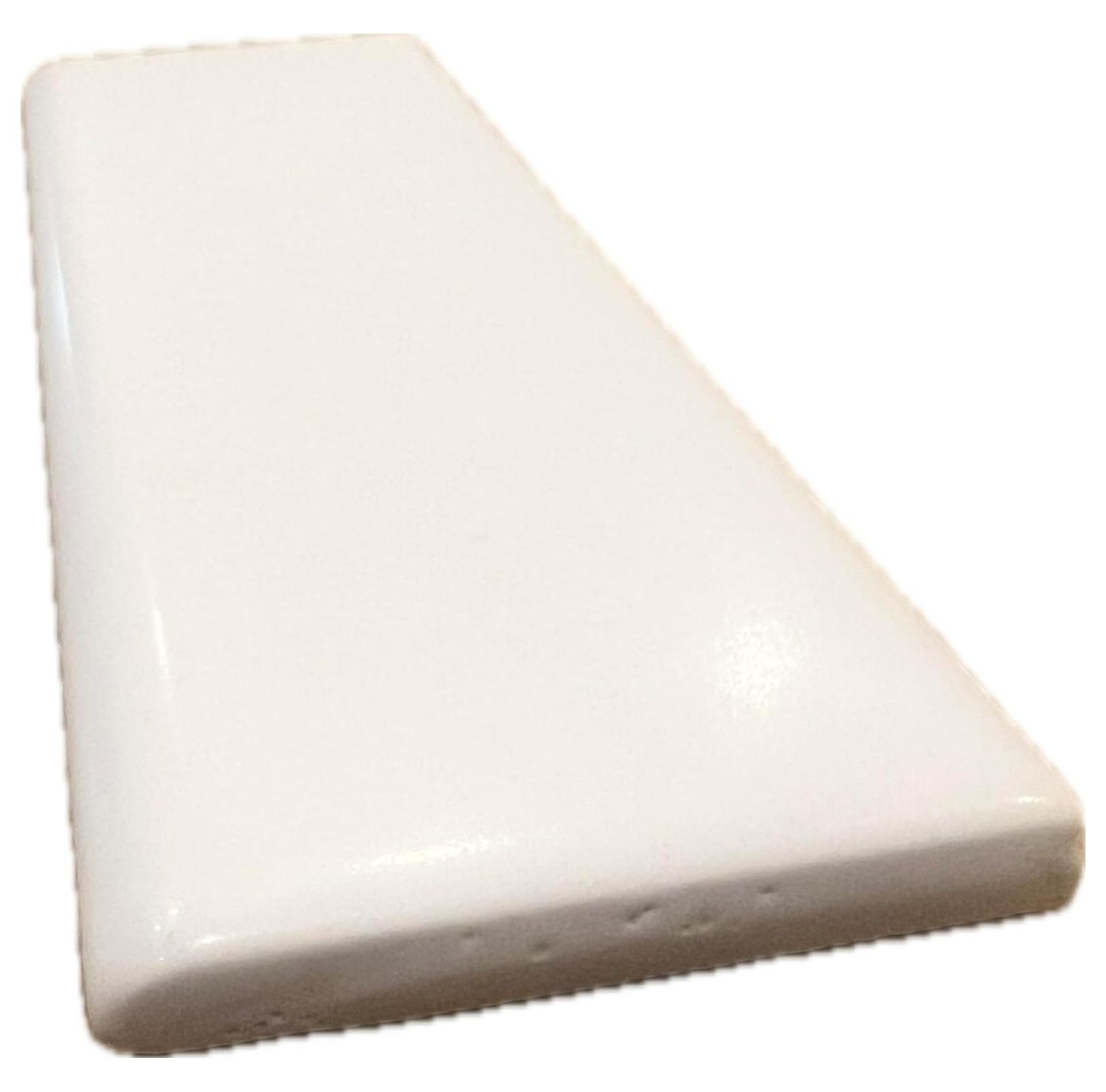 2x6 Bullnose Wall Tile Trim, 3x6 or 4x4 Tile Compatible, Matte White ...