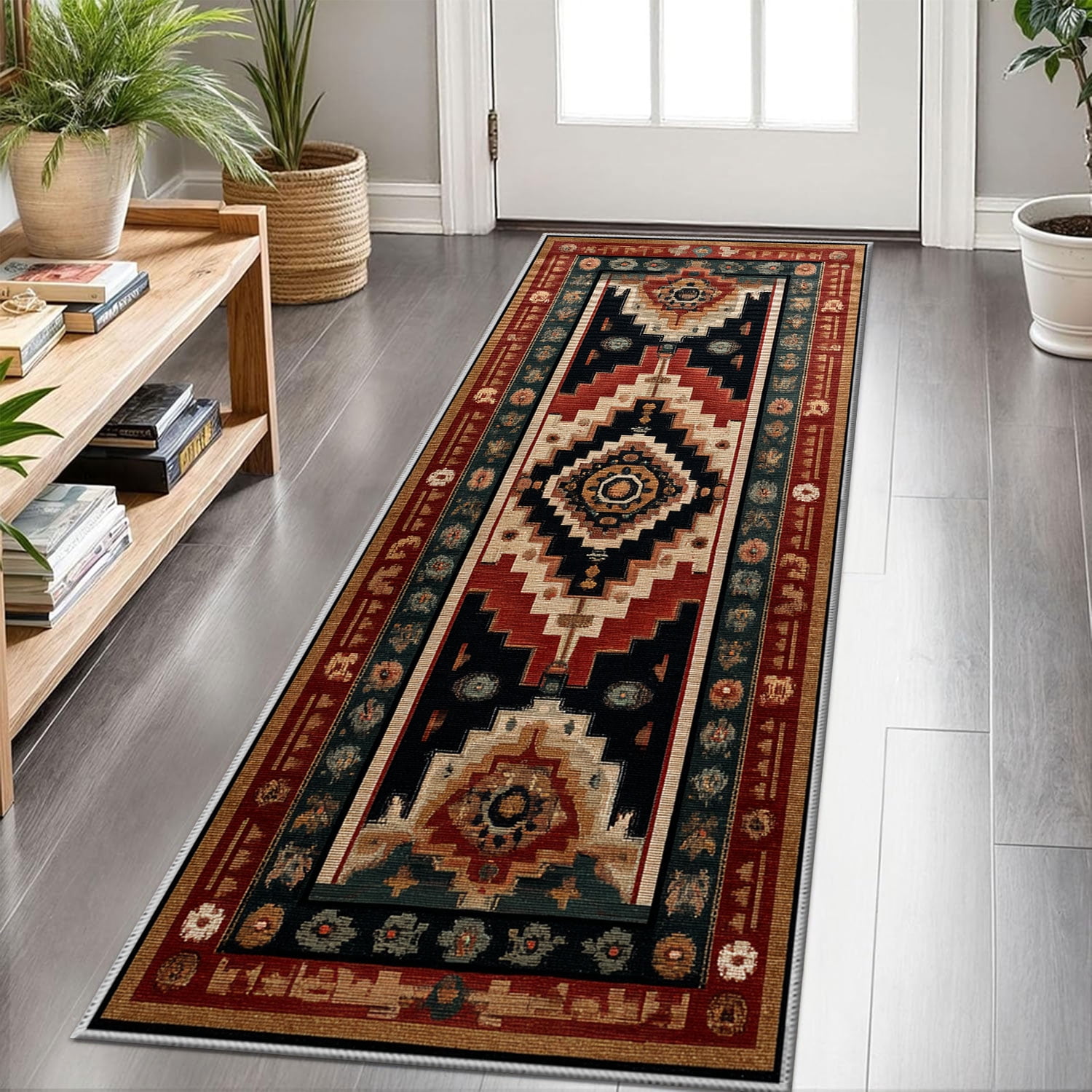 2x6 FT Kitchen Runner Rugs Non Skid Washable, Faux Wool Rug Runners for ...