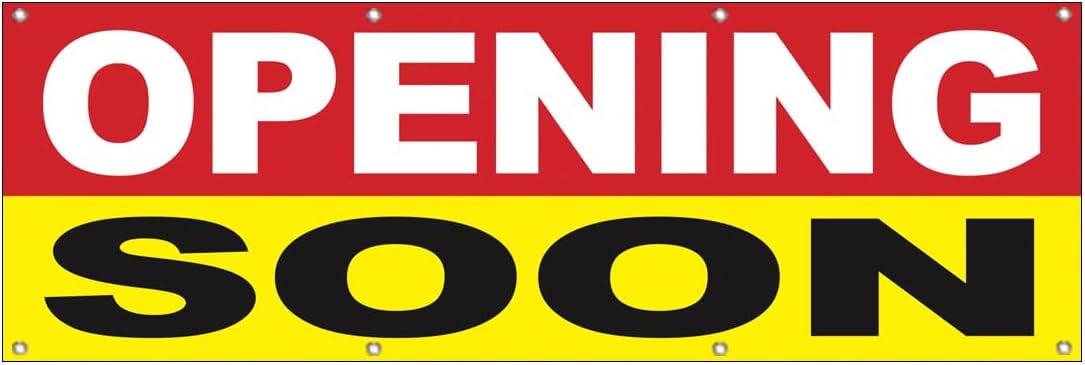 2x6 Feet OPENING SOON Banner Fabric Polyester Sign with Grommets ryb ...