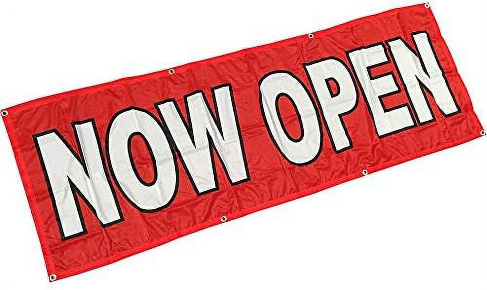 2x6 Ft Now Open Banner Store Sign Vinyl Alternative - Fabric rb ...