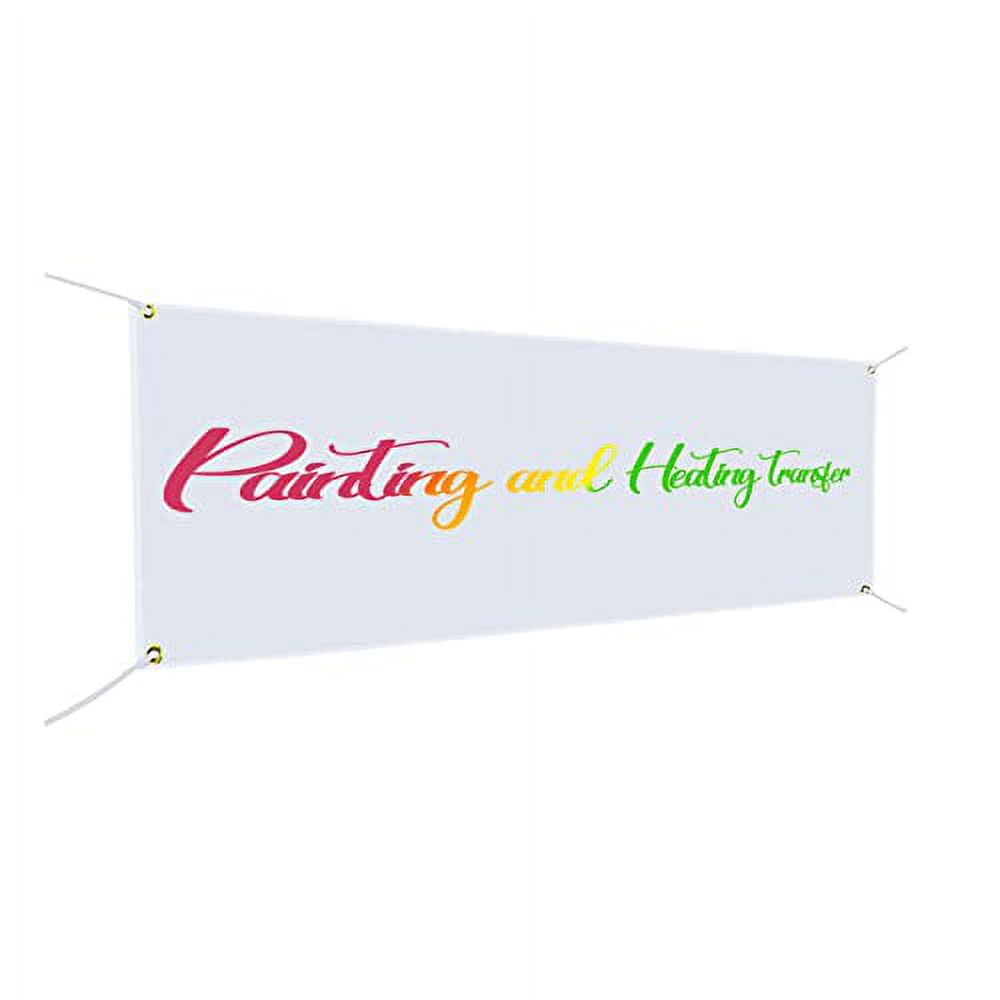 2x6 Ft Polyester Oxford Cloth Blank Banners, White Banner Signs with ...