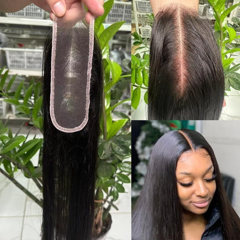 2x6 HD Swiss Lace Melt Skin Lace Closure Long Deep Parting Raw Hair ...