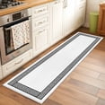2x6 Kitchen Runner Rug, Black Geometric Non-Skid Rubber Backing Large Rectangle Rugs - Living ...