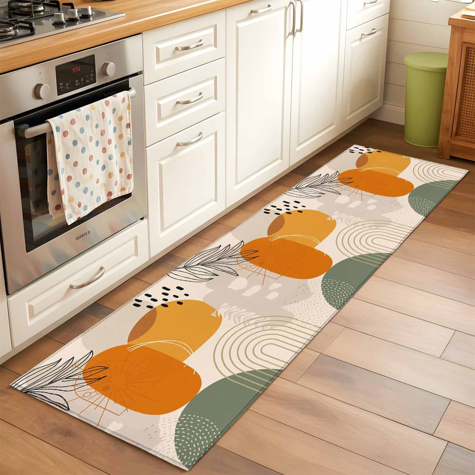 2x6 Kitchen Runner Rug, Boho Geometric Non-Skid Rubber Backing Large ...