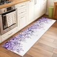 2x6 Kitchen Runner Rug, Purple Eucalyptus Leaves Non-Skid Rubber ...