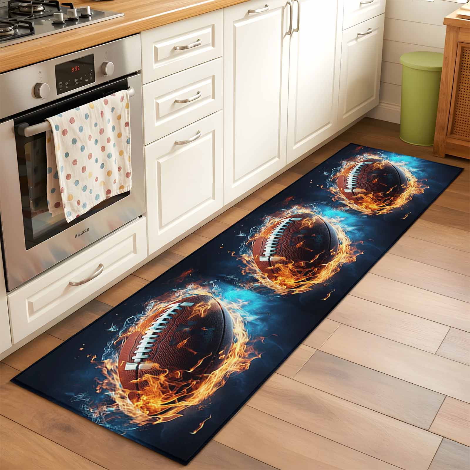 2x6 Kitchen Runner Rug, Rugby Non-Skid Rubber Backing Large Rectangle ...