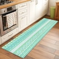 2x6 Kitchen Runner Rug, Teal Green Boho Non-Skid Rubber Backing Large ...