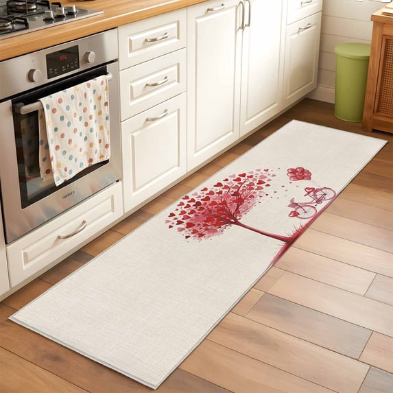 2x6 Kitchen Runner Rug, Valentine's Day Non-Skid Rubber Backing Large Rectangle Rugs - Living ...