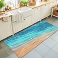 2x6 Ocean Wave Runner Rug for Hallway, Washable Non Slip Low Pile Soft ...