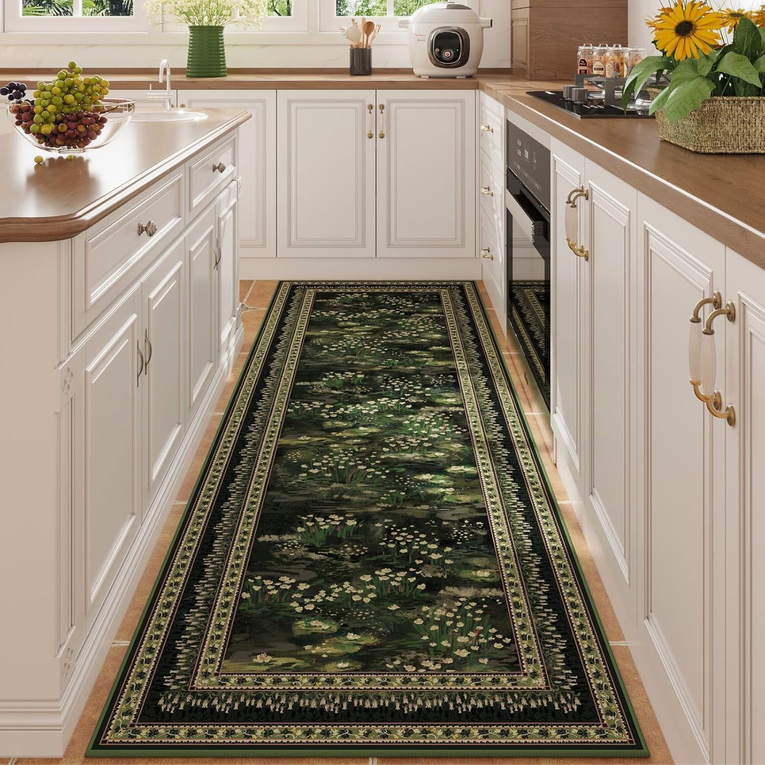 2x6 Runner Rug Impressionist-Style Vintage Kitchen Rugs Non Slip ...