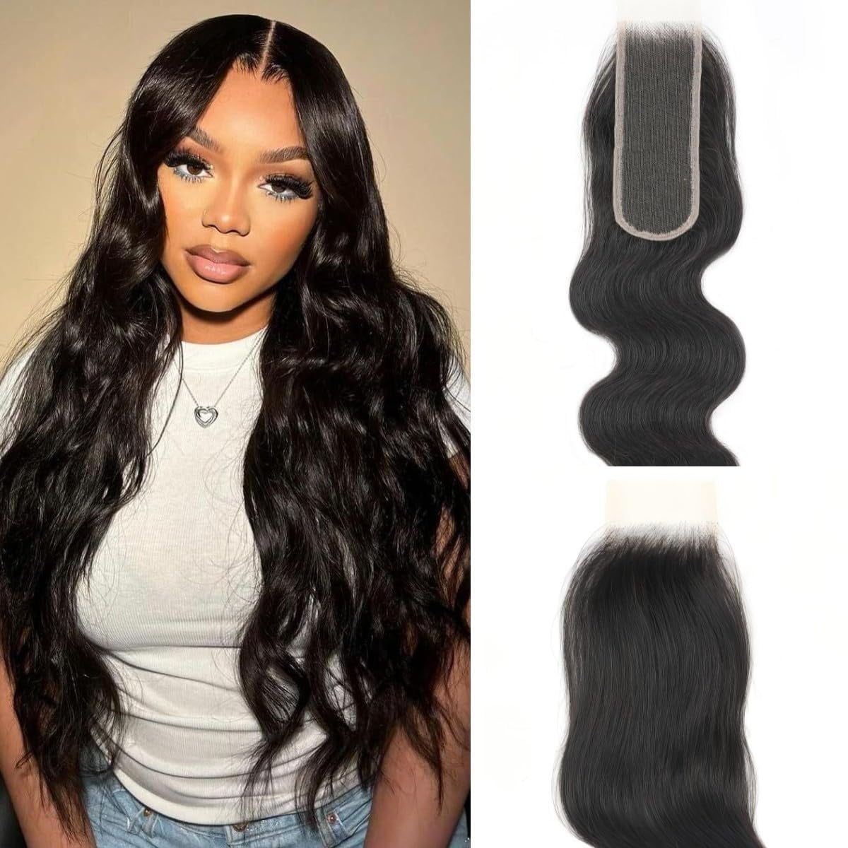 2x6 SKINLIKE Real HD Lace Closure Body Wave Human Hair 0.095mm Ultra ...