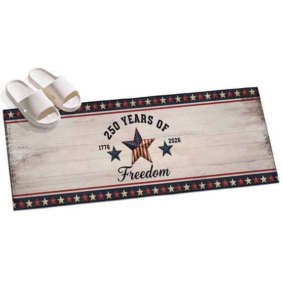 2x6 Washable Area Rugs,250th Anniversary Stripes and Stars Non-Slip ...