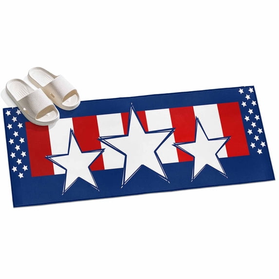2x6 Washable Area Rugs,4th of July Patriotic Star and Stripe Non-Slip ...