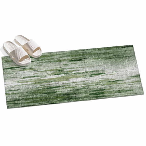 2x6 Washable Area Rugs,Abstract Minimalist Green Texture Non-Slip Ultra ...