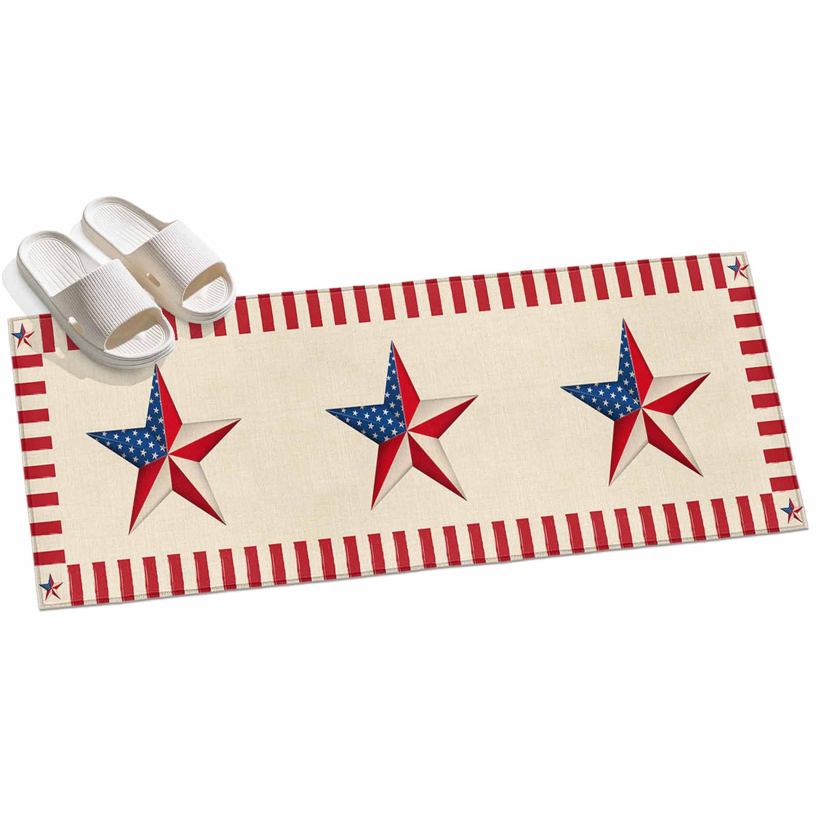 2x6 Washable Area Rugs,American Flag Star Independence Day Red Stripes ...