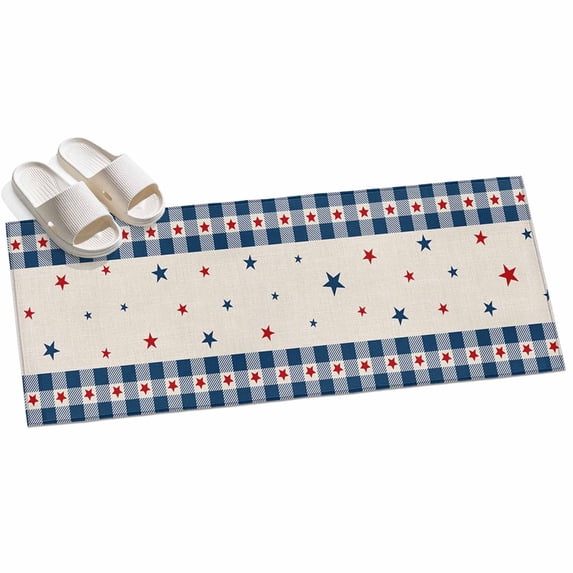 2x6 Washable Area Rugs,Patriotic Independence Day Stars Buffalo Checker ...
