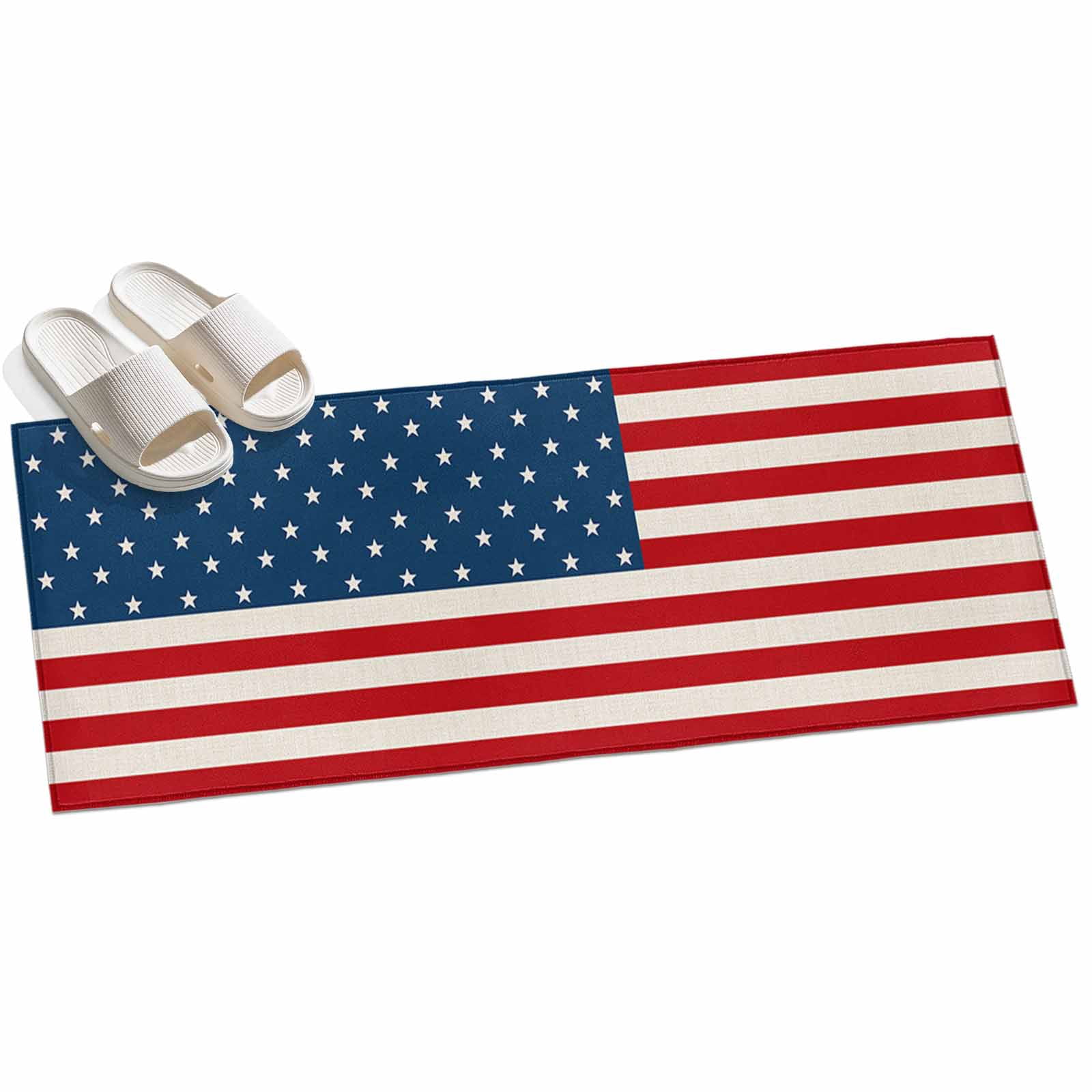 2x6 Washable Area Rugs,Red Stripes Stars USA Flag Independence Day Non ...