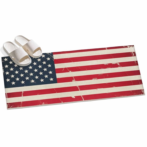 2x6 Washable Area Rugs,Retro Independence Day Patriotic Flag Non-Slip ...