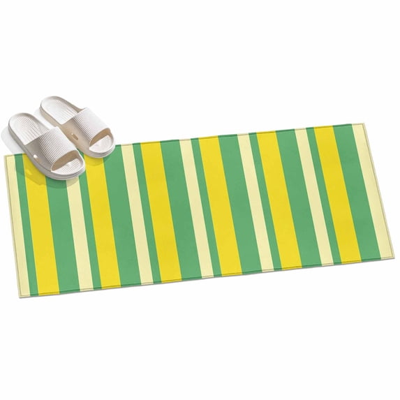 2x6 Washable Area Rugs,Yellow Green Color Stripes Non-Slip Ultra Soft ...