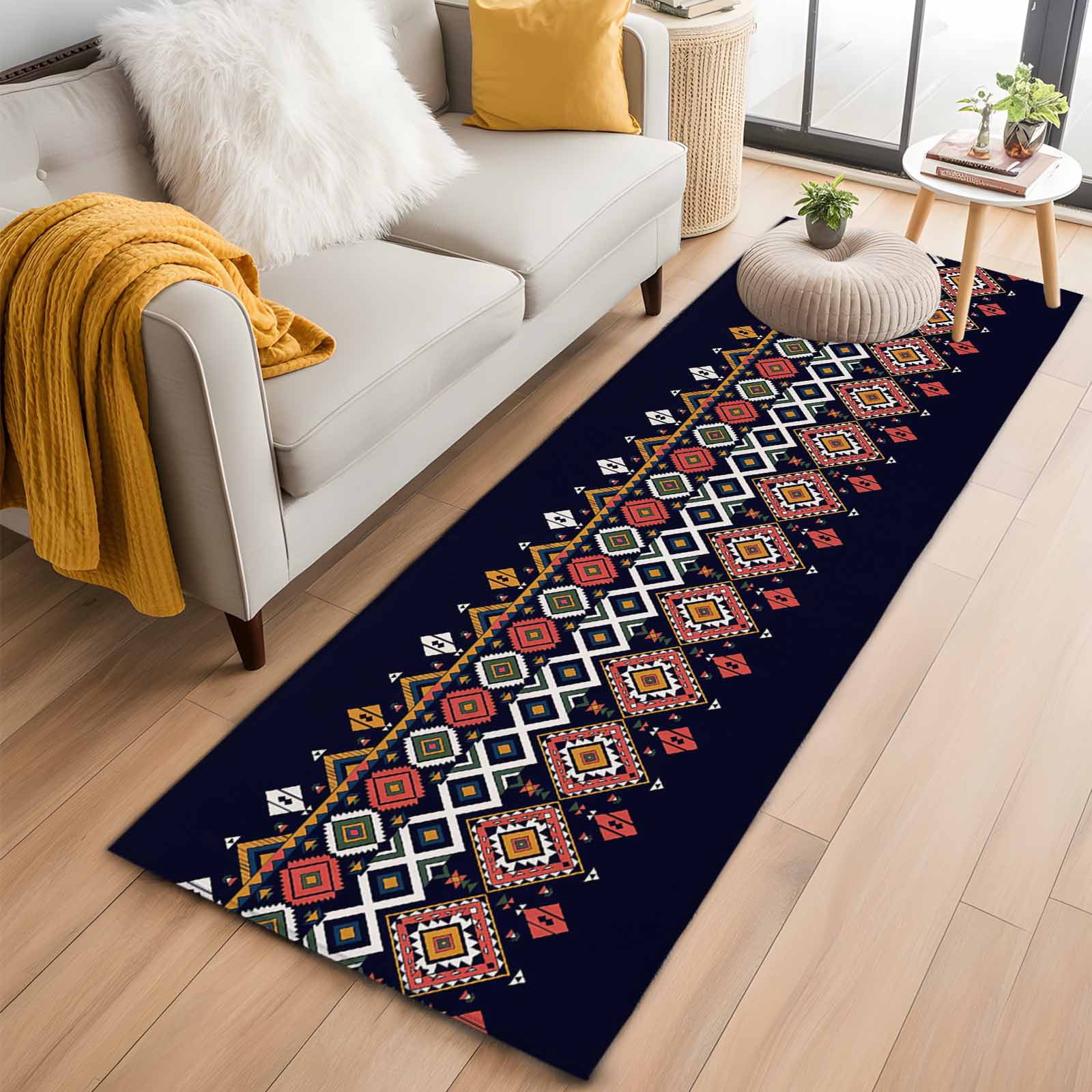 2x6 Washable Runner Rug, Aztec Non-Slip Hallway Runner for Entryway ...