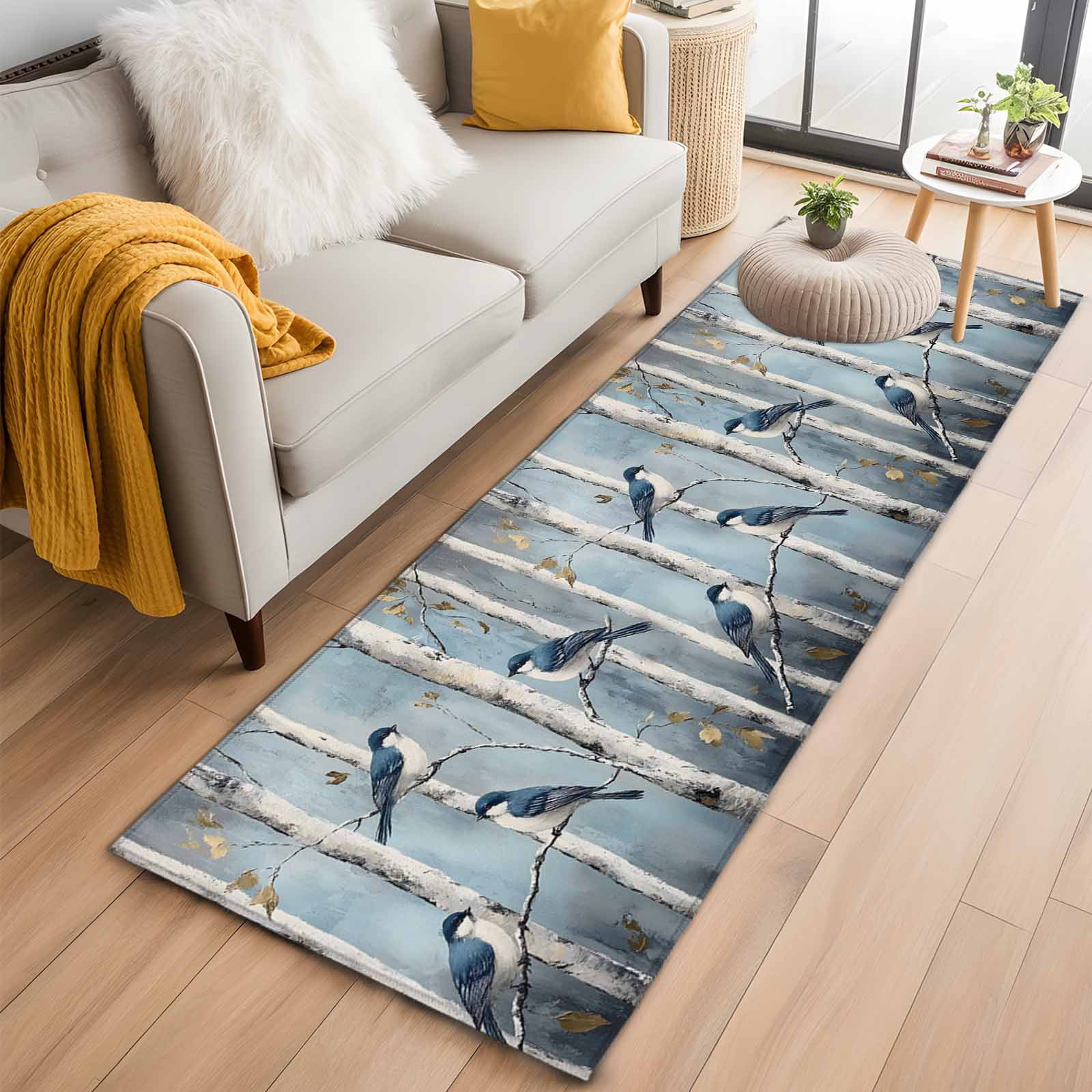 2x6 Washable Runner Rug, Bird Non-Slip Hallway Runner for Entryway ...