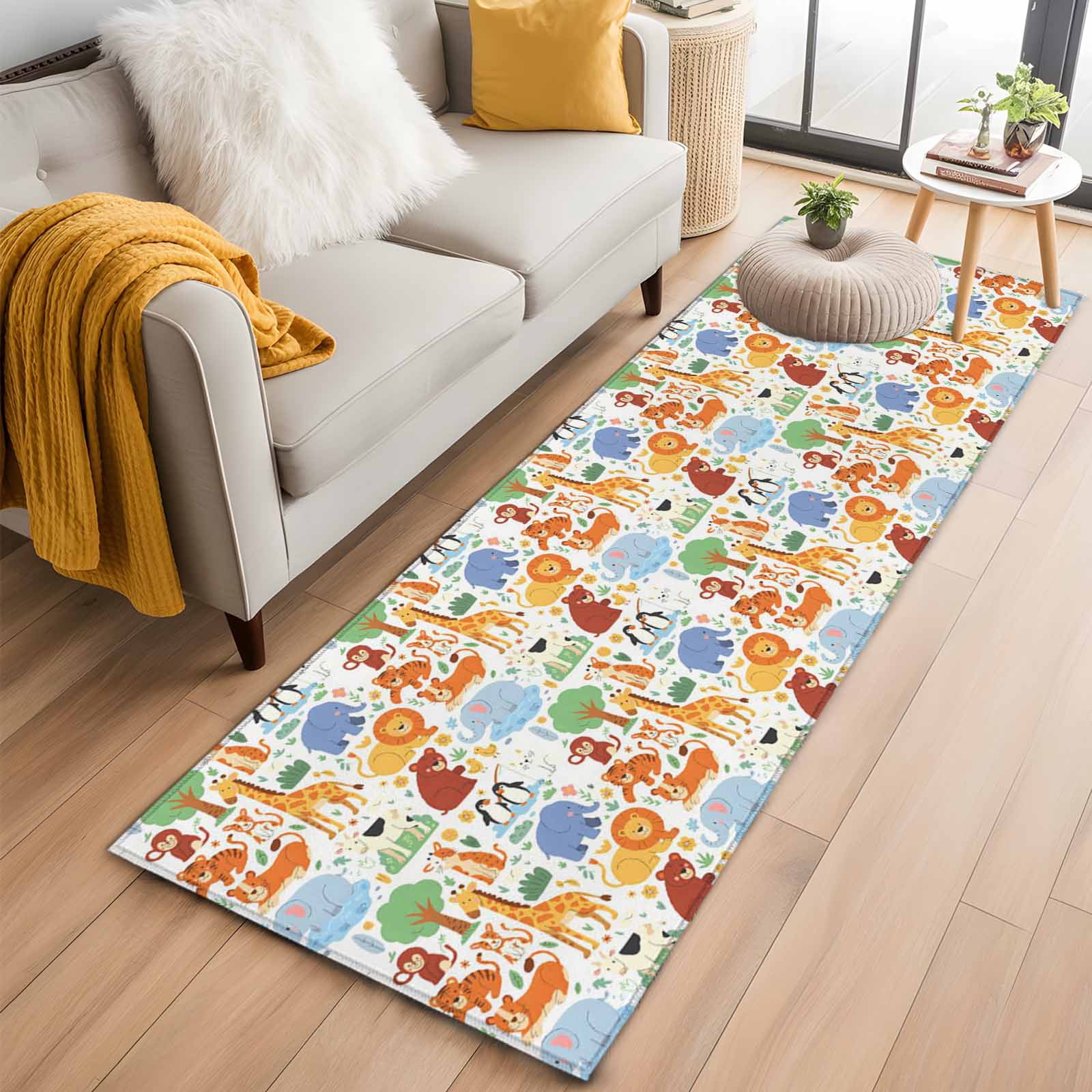 2x6 Washable Runner Rug, Cartoon Animal Non-Slip Hallway Runner for ...