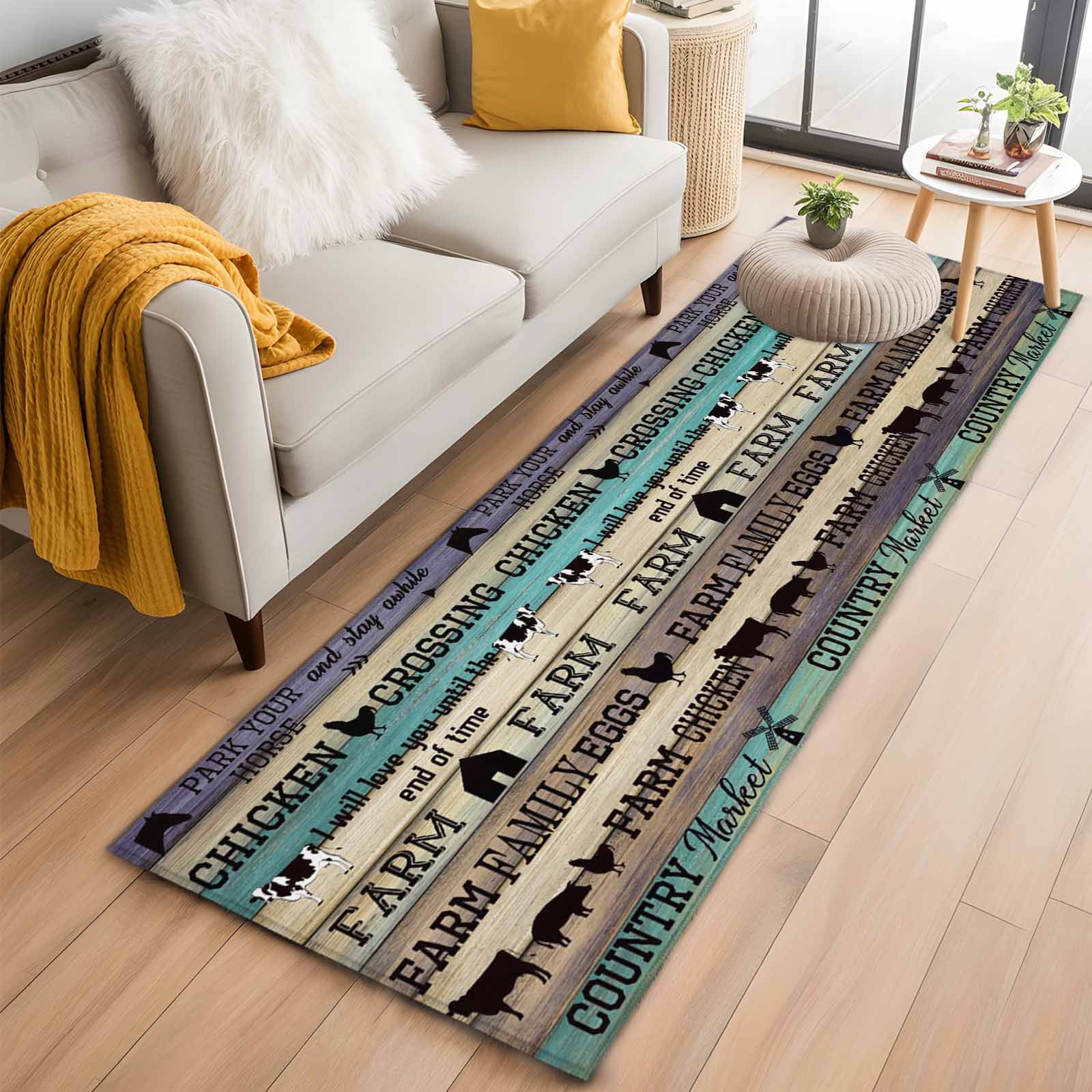 2x6 Washable Runner Rug, Farmhouse Non-Slip Hallway Runner for Entryway ...