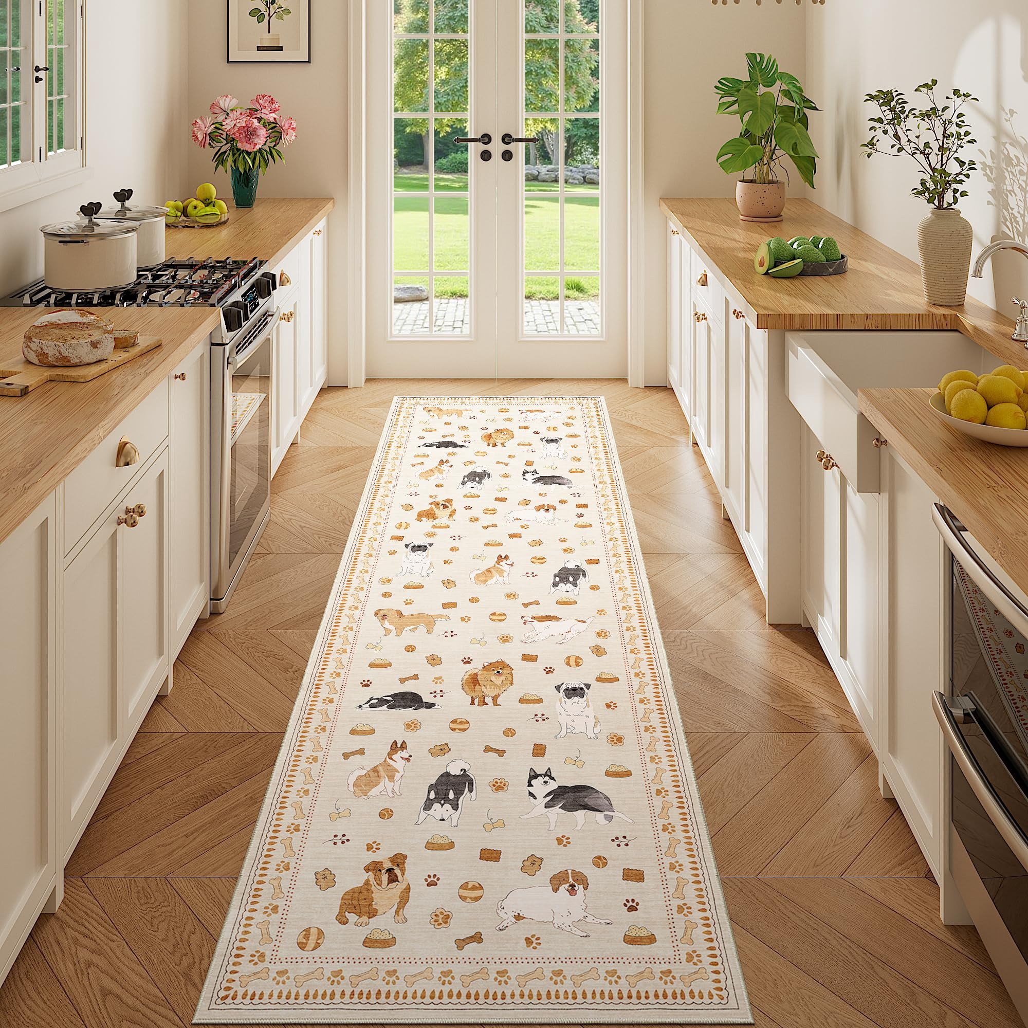 2x6 Washable Runner Rug For Hallway Non Slipl Dog Kitchen With Low Pile ...