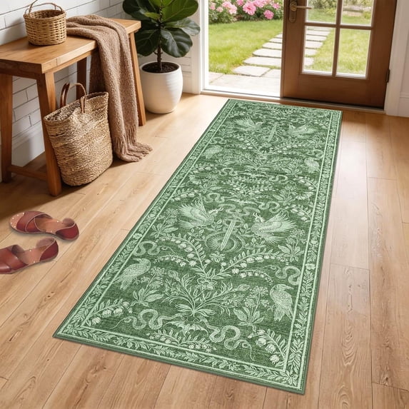 2x6 Washable Runner Rug, Non-Slip Gothic Hallway Carpet, Easy Care ...