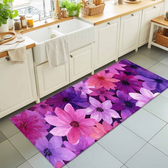 2x6 Watercolor Runner Rug for Hallway, Washable Non Slip Low Pile Soft ...