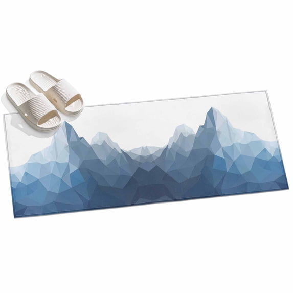 2x6ft Area Rug,Blue Gradual Colored Blocks Washable Large Rugs Soft Non ...
