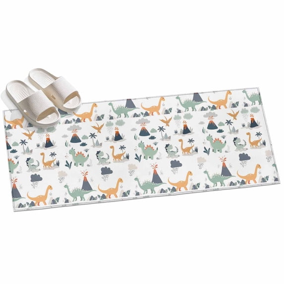 2x6ft Area Rug,Cartoon Dinosaurs Volcano Cloud Washable Large Rugs Soft ...