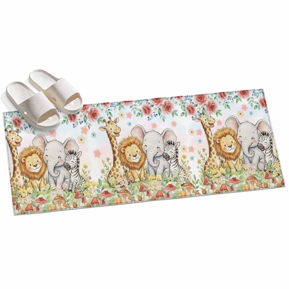 2x6ft Area Rug,Children's Day Lions Elephants Washable Large Rugs Soft ...