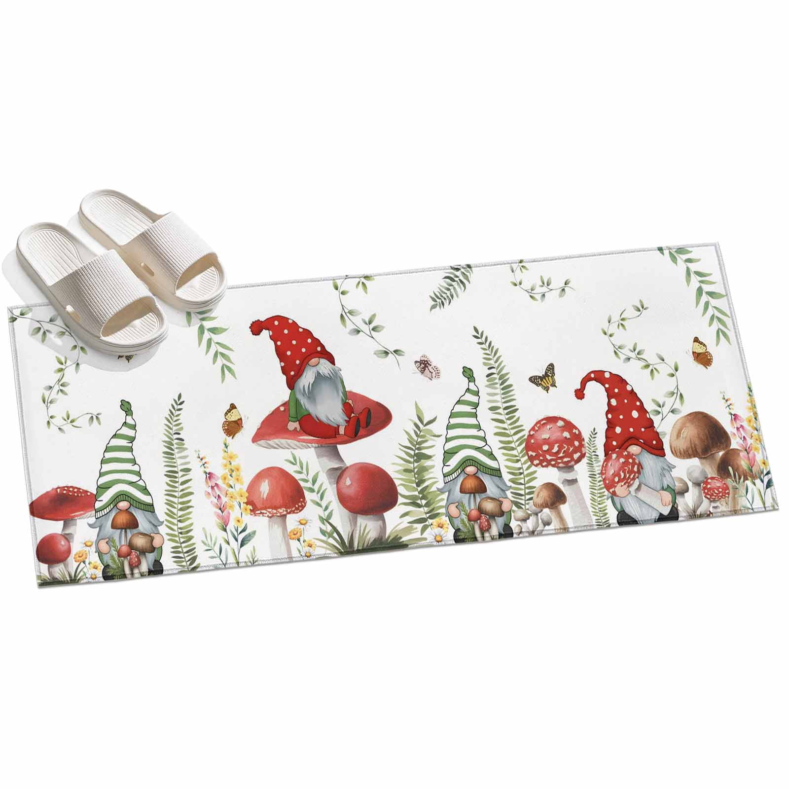 2x6ft Area Rug,Fall Farmhouse Gnome Butterfly Washable Large Rugs Soft ...