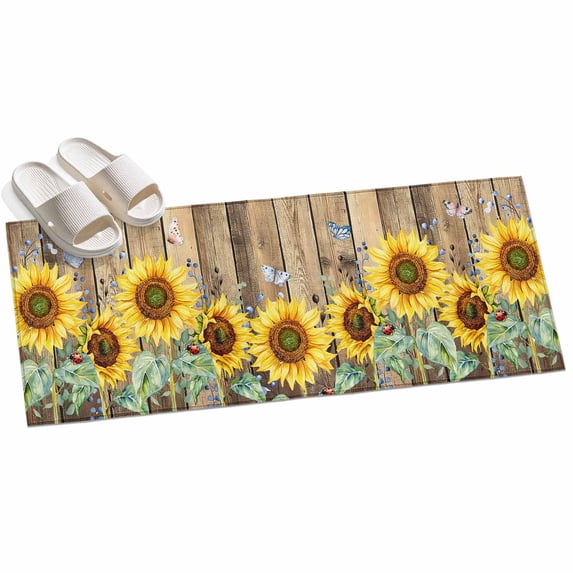 2x6ft Area Rug,Farm Sunflower Butterfly Ladybug Washable Large Rugs ...