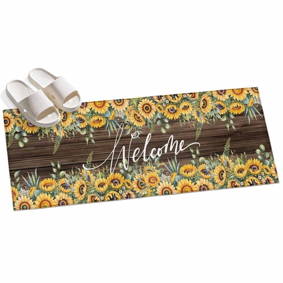 2x6ft Area Rug,Farm Sunflower Leaves Plant Washable Large Rugs Soft Non ...