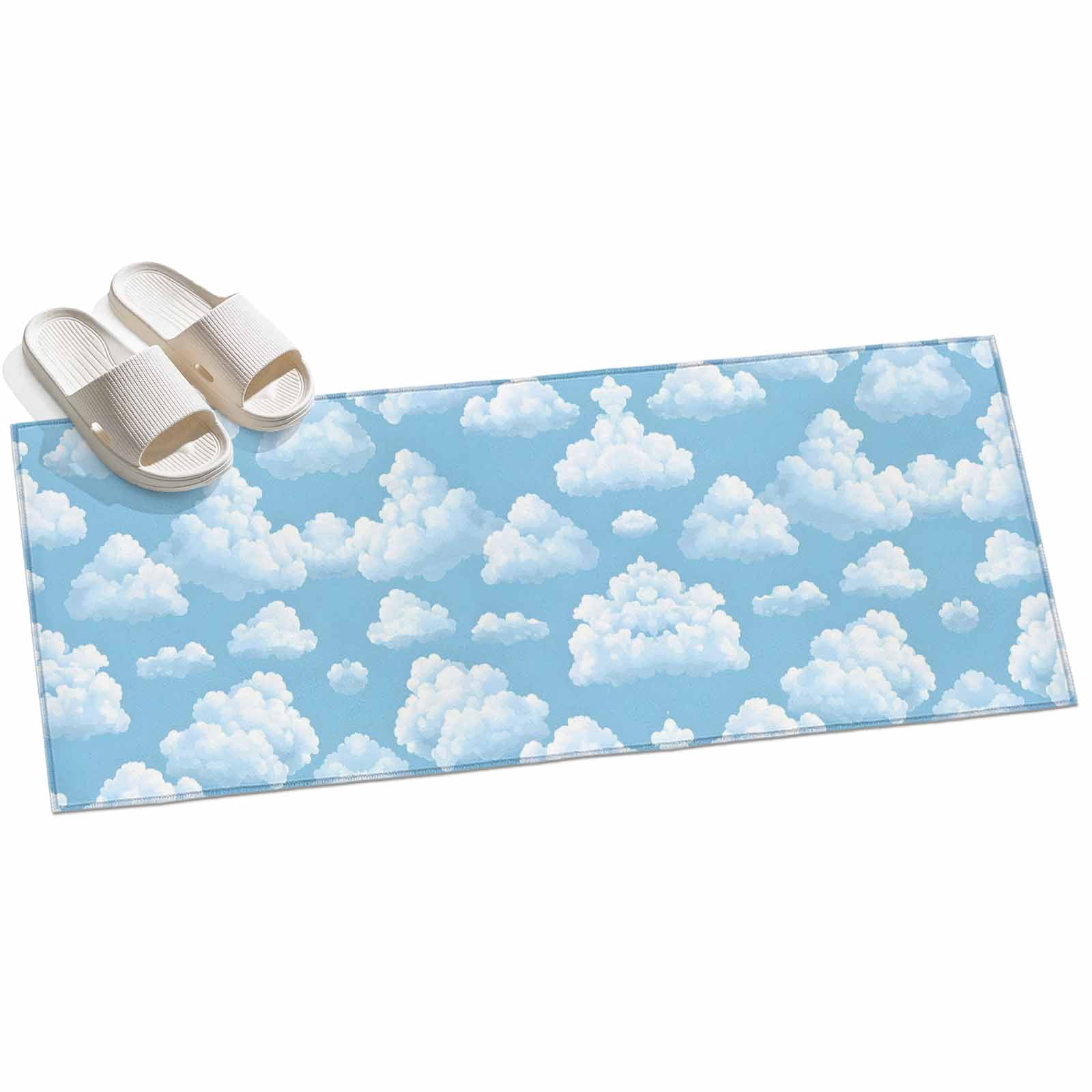 2x6ft Area Rug,Fluffy White Clouds Washable Large Rugs Soft Non-Slip ...