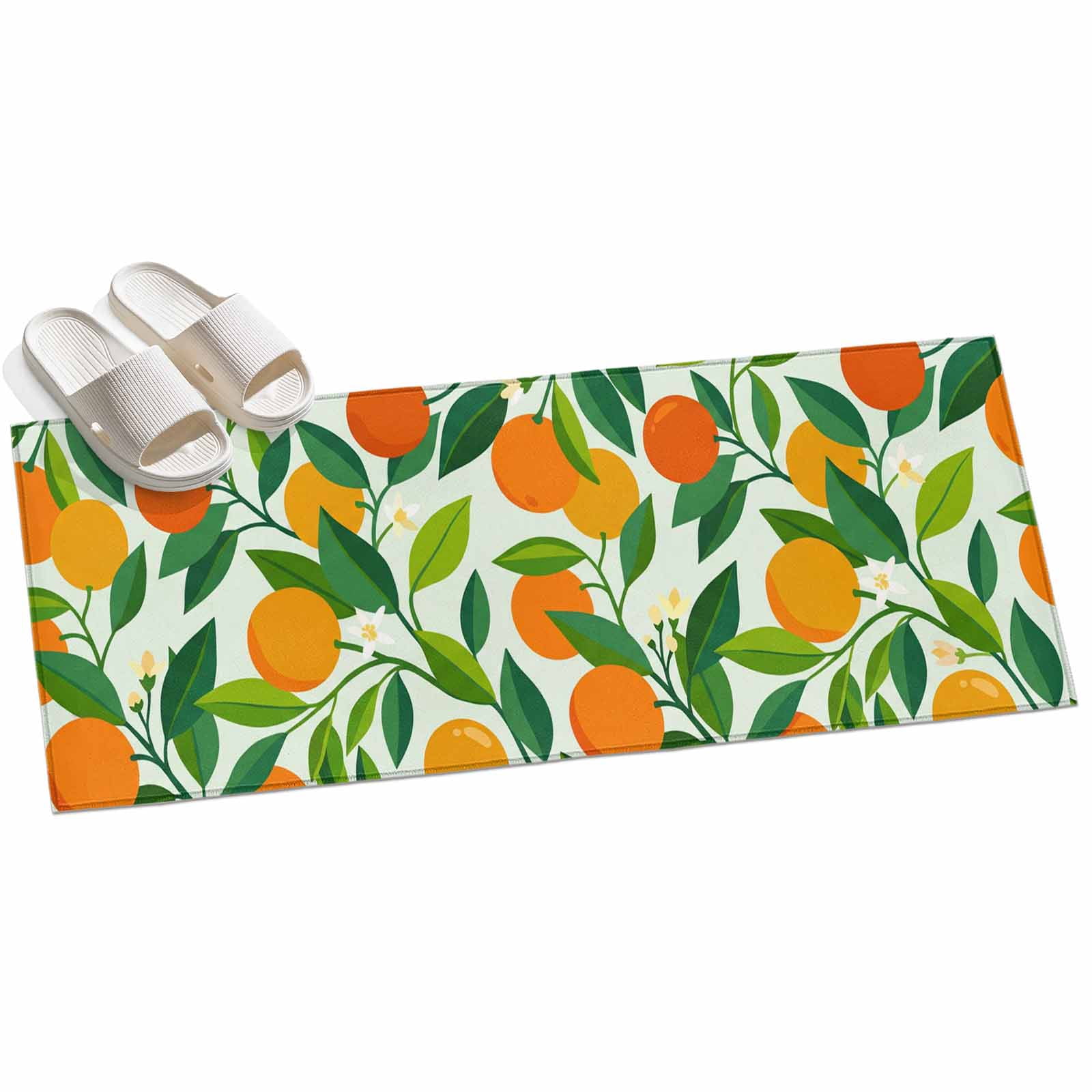 2x6ft Area Rug,Fruit Oranges Citrus Leaves Washable Large Rugs Soft Non ...