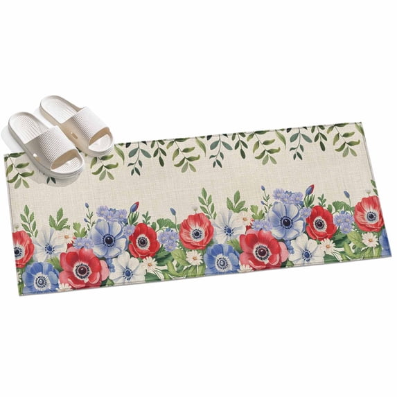 2x6ft Area Rug,Independence Day Red Blue Poppy Washable Large Rugs Soft ...