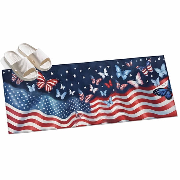 2x6ft Area Rug,Independence Day USA Flag Washable Large Rugs Soft Non ...