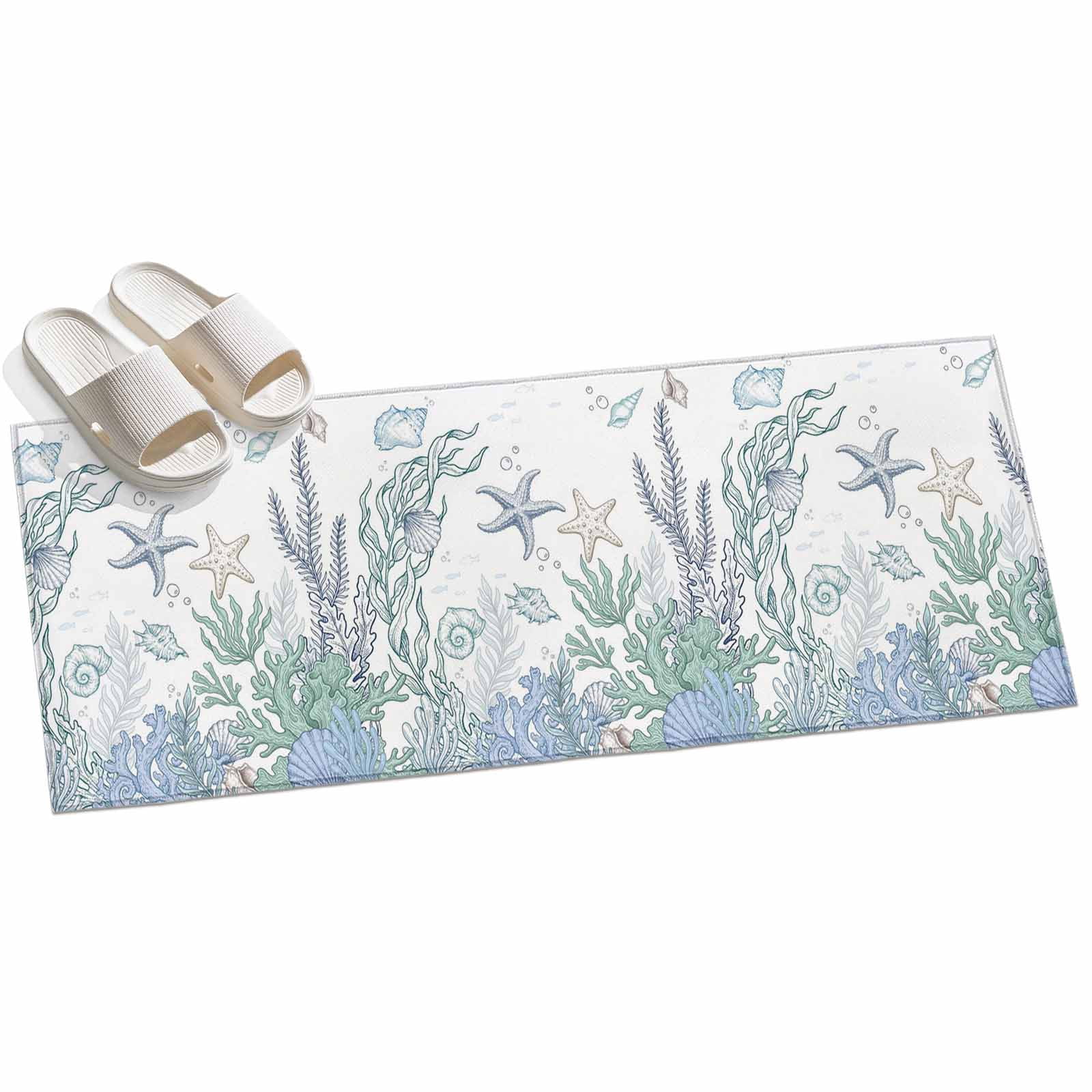 2x6ft Area Rug,Marine Starfish Coral Seaweed Washable Large Rugs Soft ...