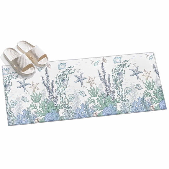 2x6ft Area Rug,Marine Starfish Coral Seaweed Washable Large Rugs Soft ...