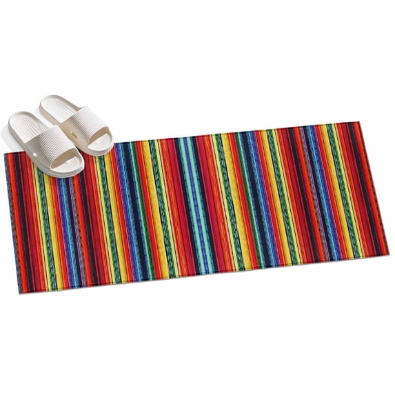 2x6ft Area Rug,Modern Colorful Mexican Stripe Washable Large Rugs Soft ...