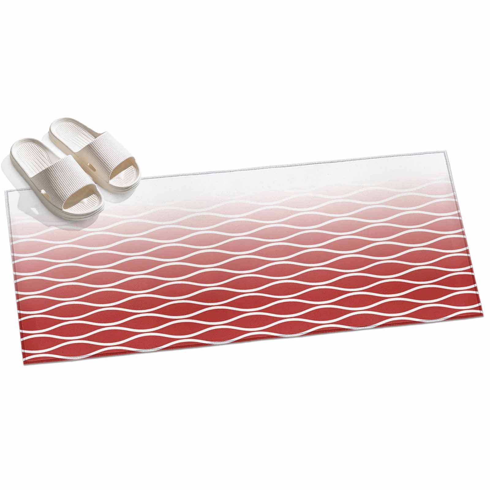 2x6ft Area Rug,Modern White Wave Line Washable Large Rugs Soft Non-Slip ...
