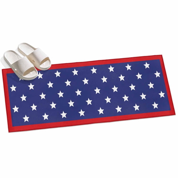 2x6ft Area Rug,Patriotic USA White Star on Blue Independence Day ...