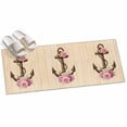2x6ft Area Rug,Retro Nautical Anchor Pink Rose Washable Large Rugs Soft ...