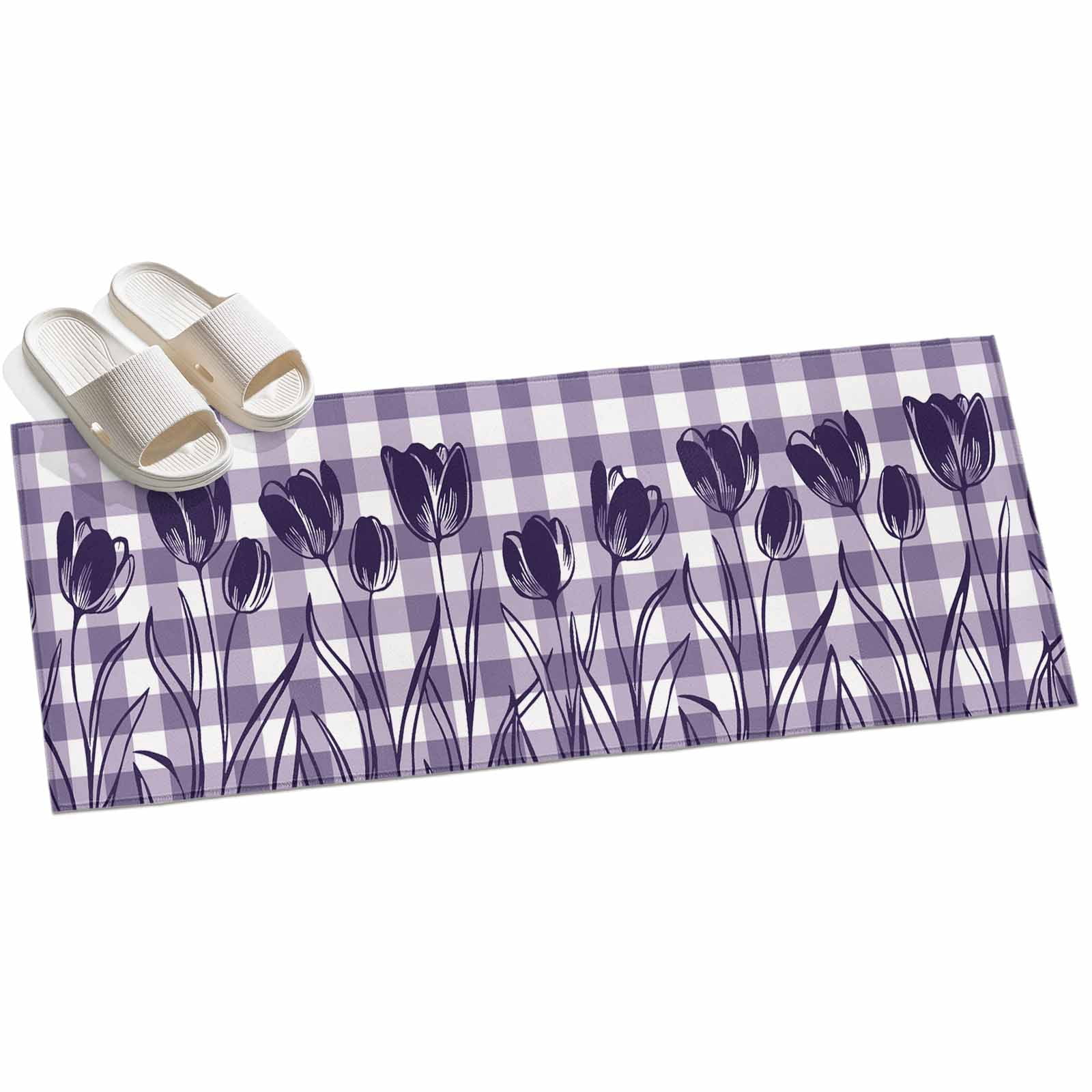 2x6ft Area Rug,Spring Abstract Tulip Flower Washable Large Rugs Soft ...