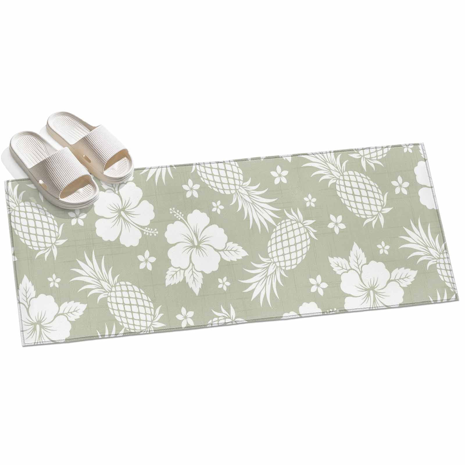 2x6ft Area Rug,Tropical Flower Pineapple Washable Large Rugs Soft Non ...