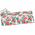 2x6ft Area Rug,Tropical Pink Flamingo Flower Leaf Washable Large Rugs ...