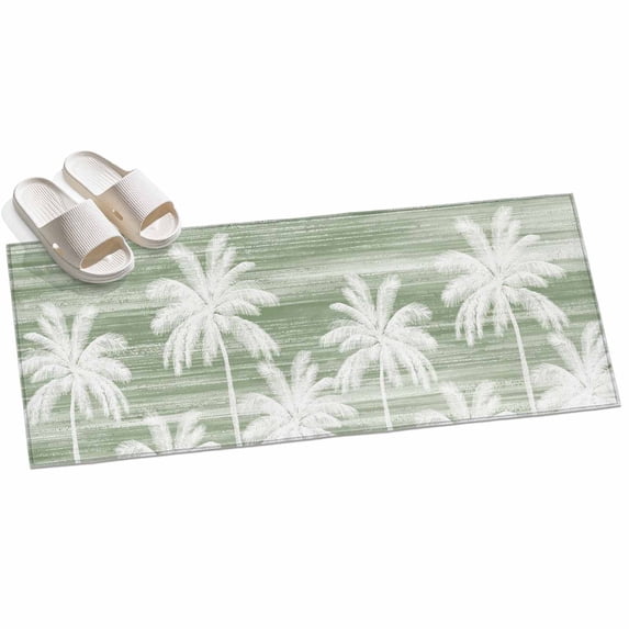 2x6ft Area Rug,Tropical Plant Sage Green Stripe Washable Large Rugs ...
